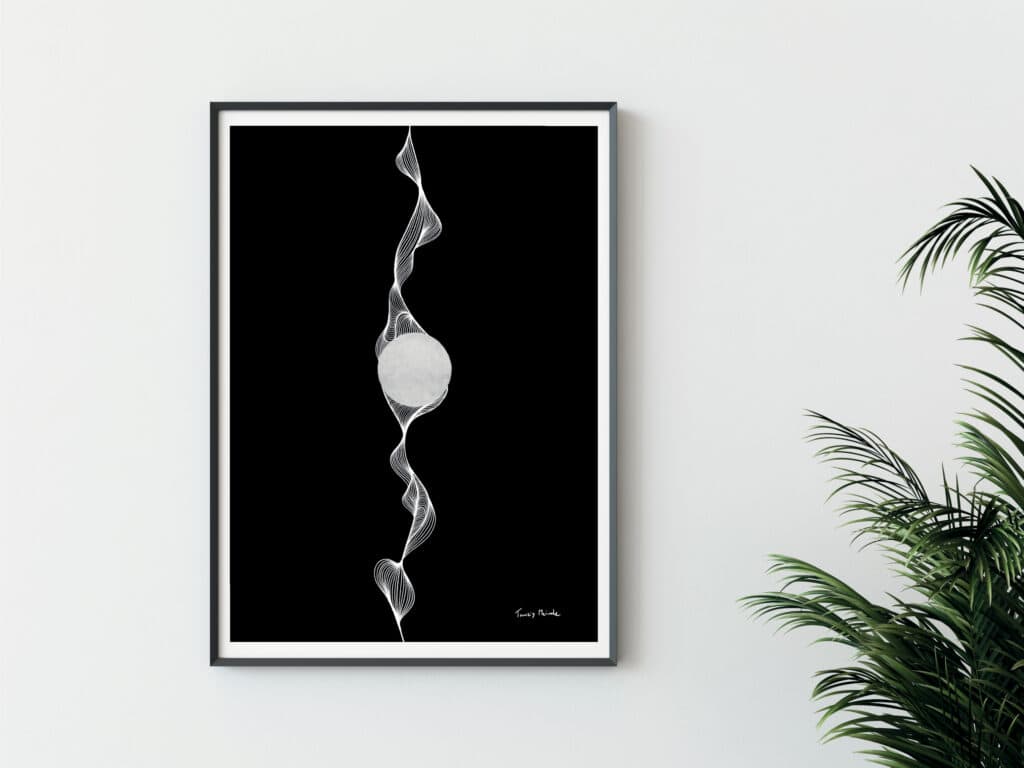 Black and white Smoke Poster Print│Tamzin Merivale art 5